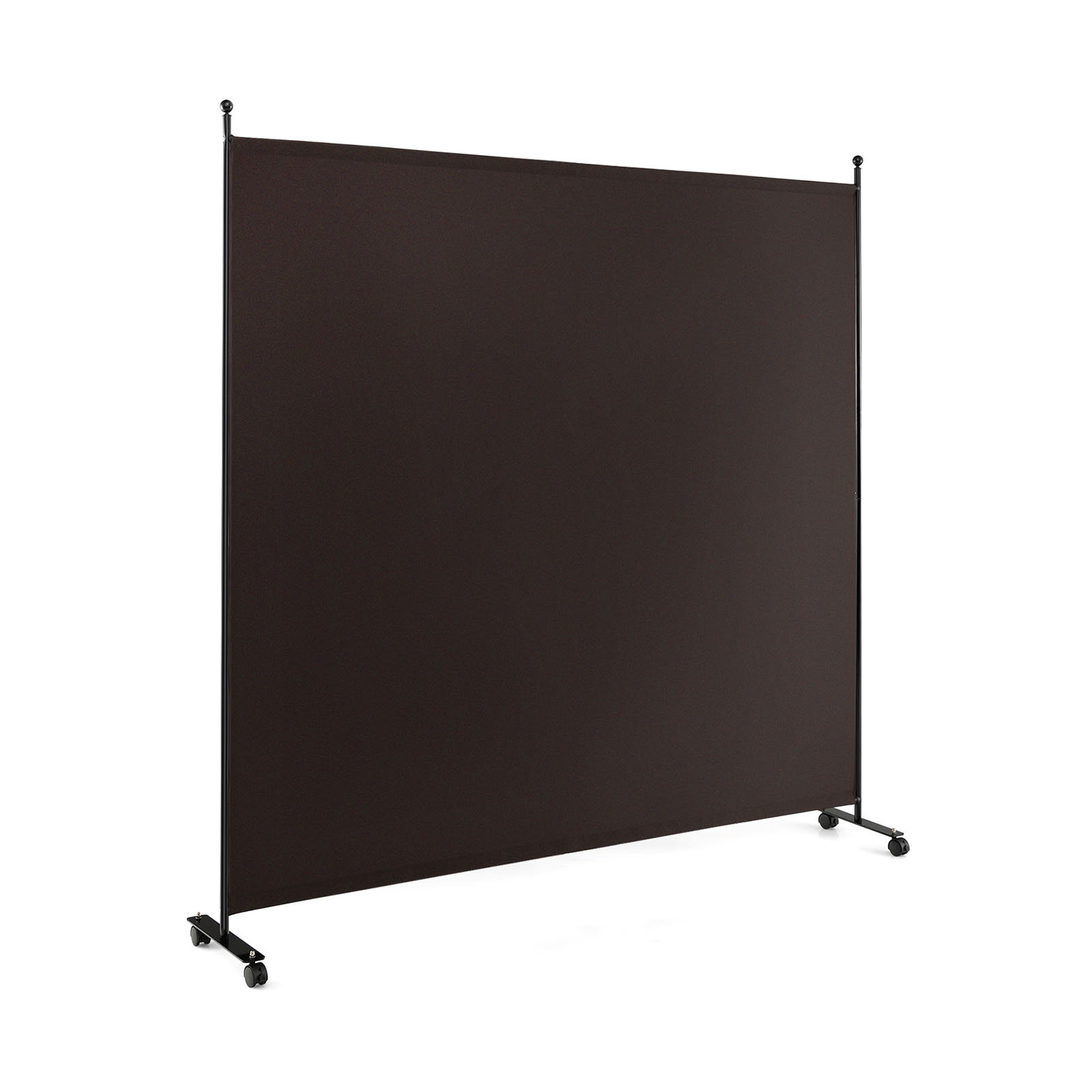 Single Panel Rolling Room Divider with Smooth Wheels-Brown – MU Deal